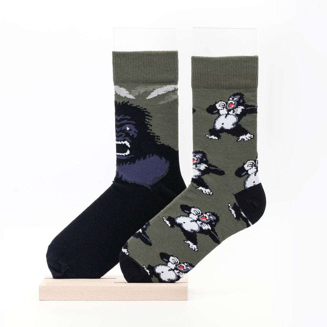 Gorilla King Kong Godzilla Unisex Socks, Funny Socks, Cozy Socks, Crazy ...