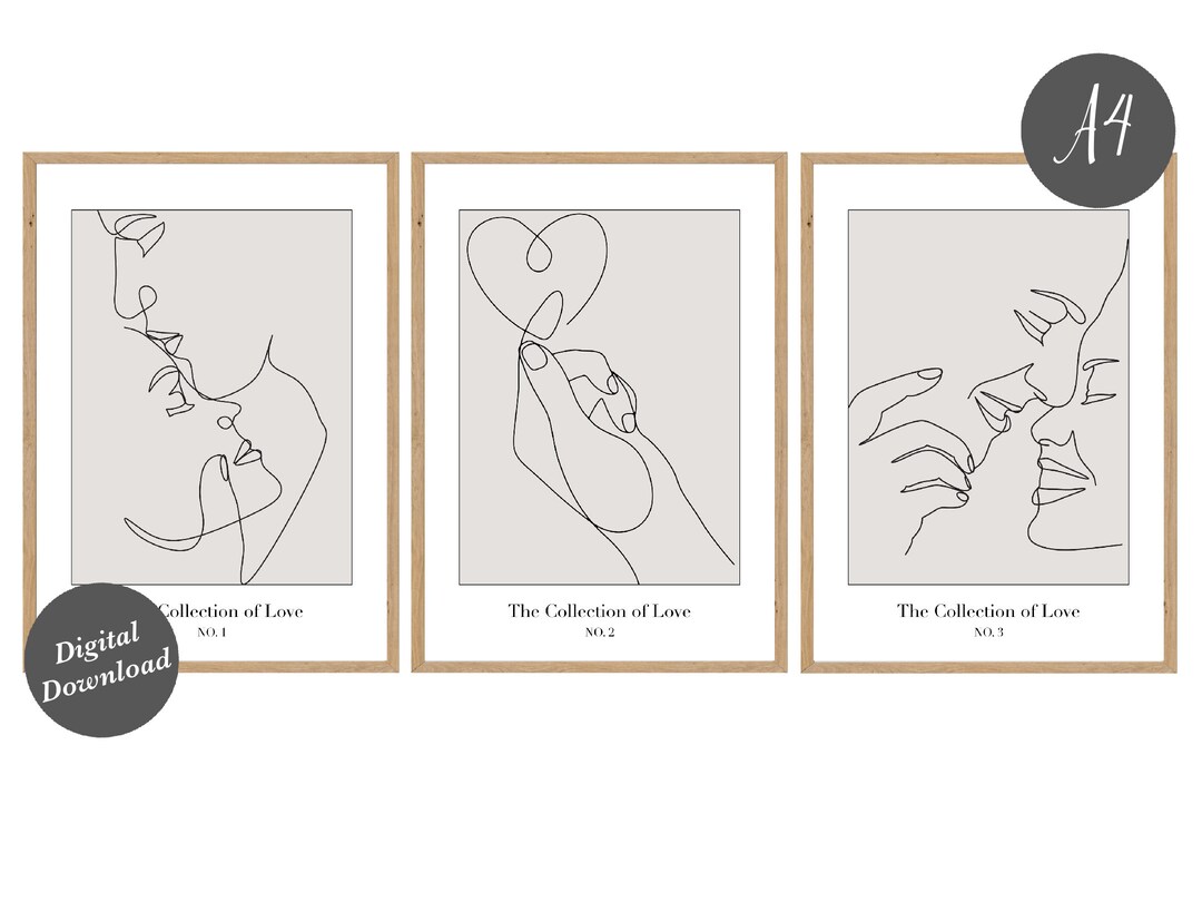 Set of 3 Love No. 1-3 Selfprint, Prints, Love Decor, Gallery Wall ...