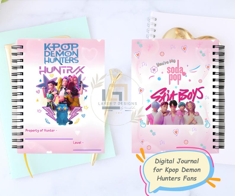 Kpop Demon Hunter Journal | Huntrix & Saja Boys Diary | Printable Kids ...