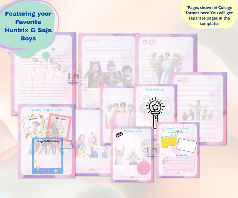Kpop Demon Hunters Journal | Huntrix & Saja Boys Diary | Printable Kids ...