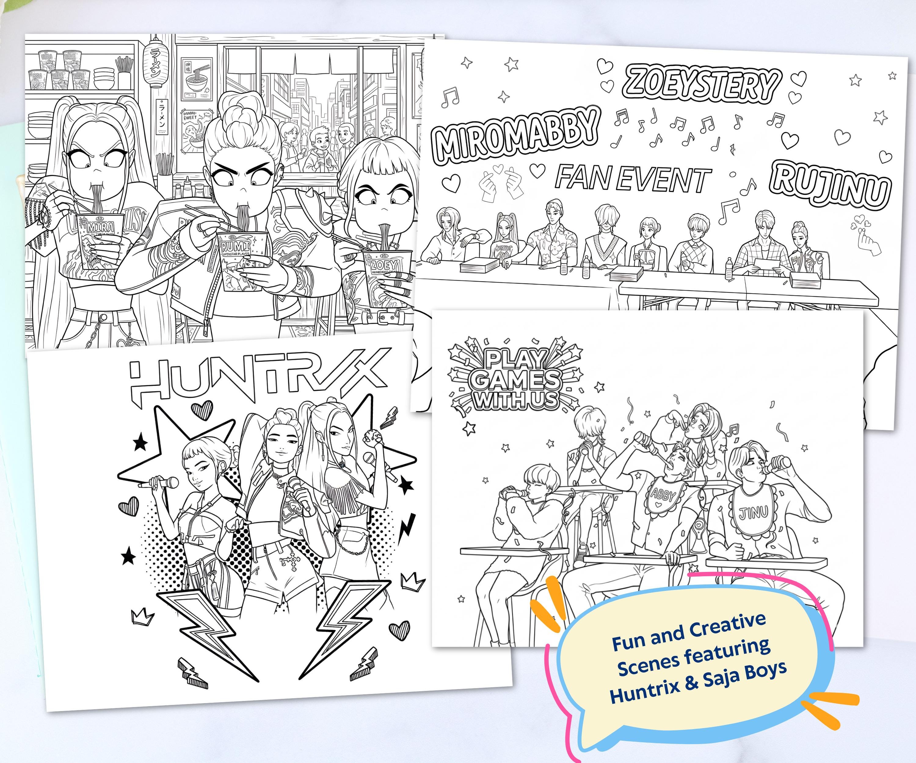 K‑pop Birthday Party Games Printable | Demon Hunter Activity Placemat ...