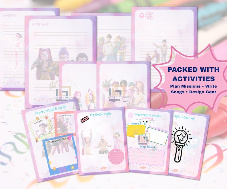 Kpop Demon Hunter Journal | Huntrix & Saja Boys Diary | Printable Kids ...