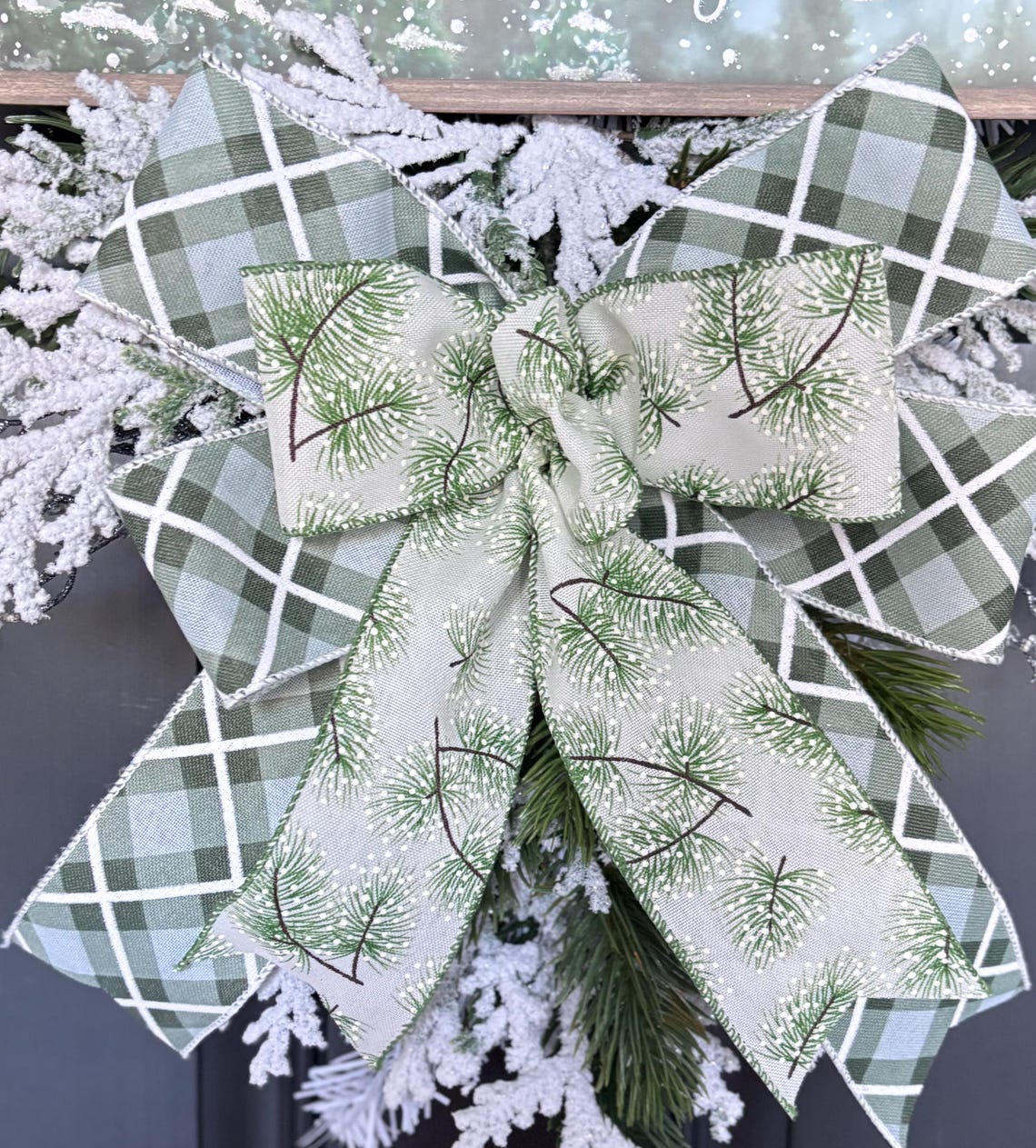Snowy Pine Christmas Swag Wreath: Winter Door Decor - Etsy