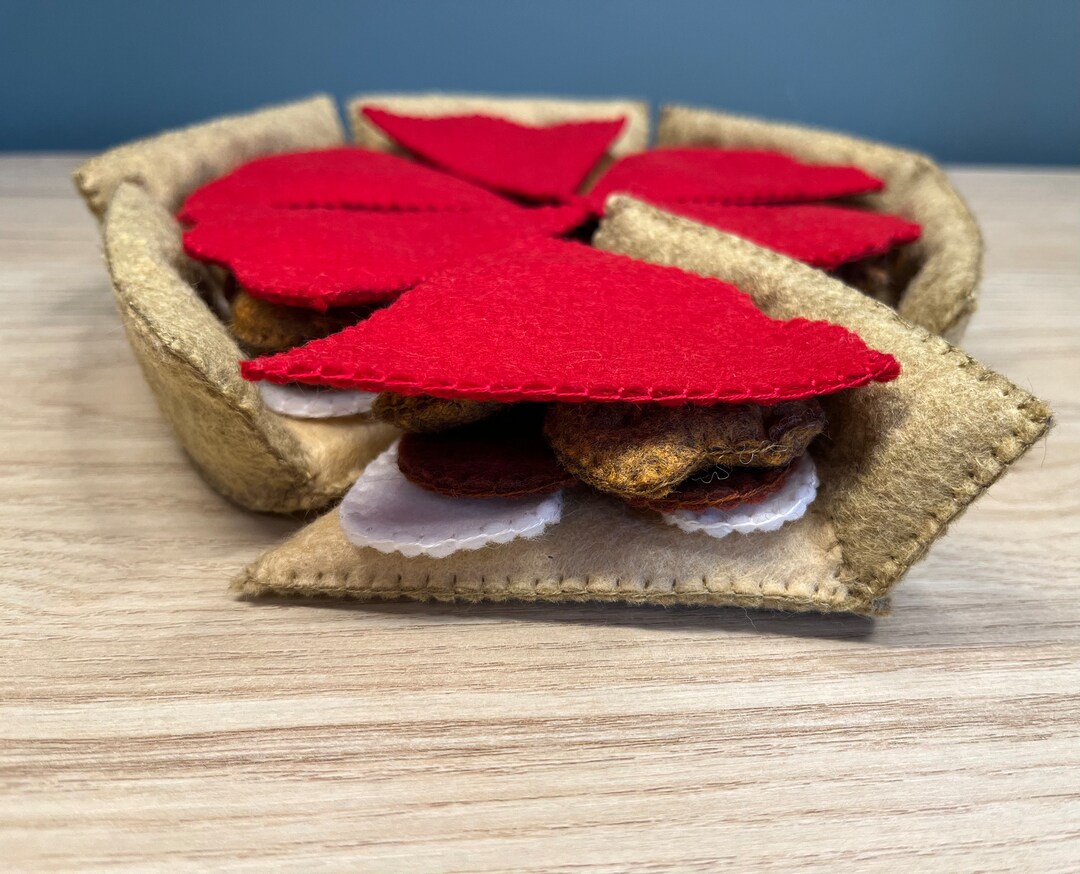 Felt Food Pattern - Deep Dish Pizza - PDF Pattern - Felt Pretend Play ...