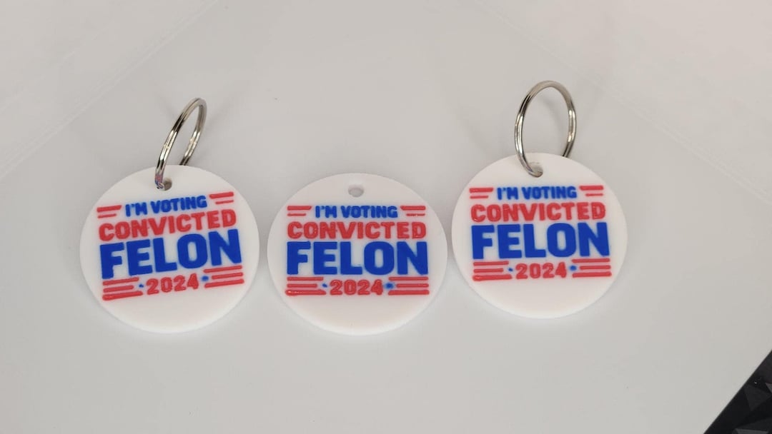 Voting for Convicted Felon Trump Keychain 3D Printed - Etsy