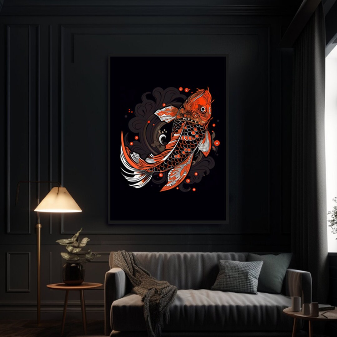 Digital Download Koi Fish Wall Art Poster Print Japanese Koi Fish Wall ...