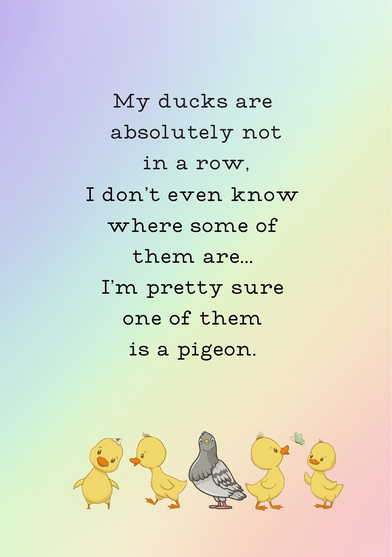 Ducks in A Row, Digital Downloadable Art, Instant Download Duck Art ...