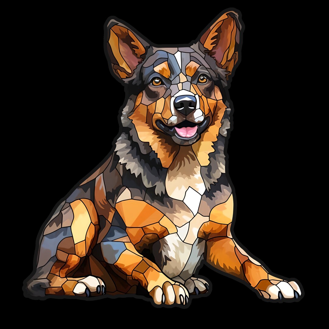 Sticker Blue Heeler Australian Cattle Dog as Stained Glass Window V3 - Etsy