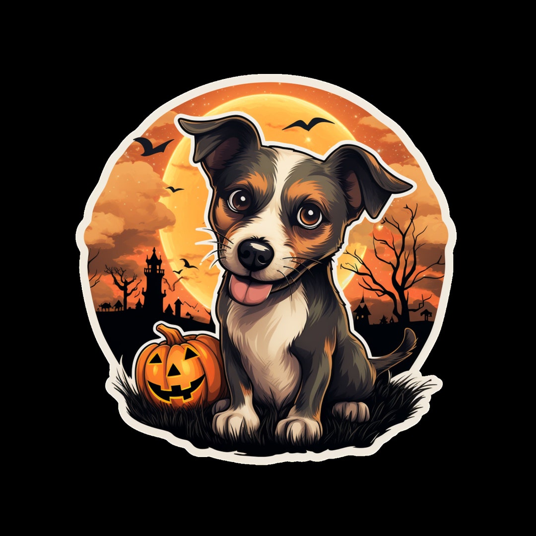 Vinyl Sticker Jack Russell Terrier Hangin With a Halloween - Etsy