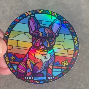 Waterproof Vinyl Sticker French Bulldog - Stained Glass Window - New ...