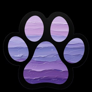 Waterproof Vinyl Sticker Purple Dog Paw - Several Options to Choose ...