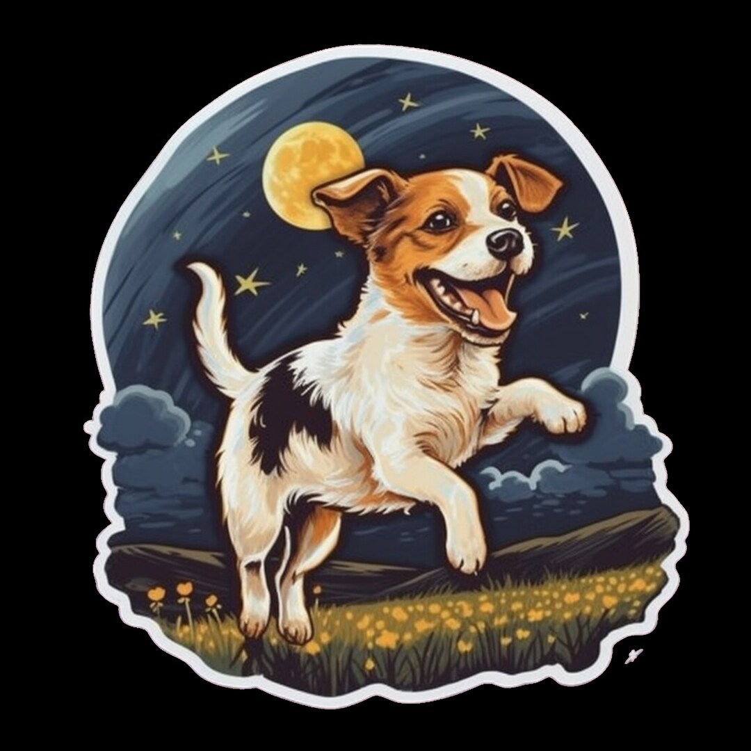 Waterproof Vinyl Sticker Jack Russell Terrier Running Through Beautiful ...