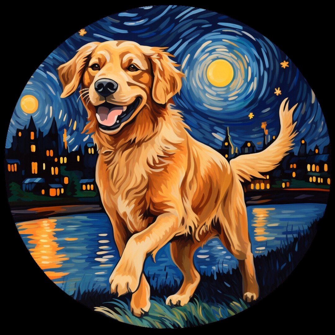 Waterproof Sticker Golden Labrador Retriever Dog Running Through ...
