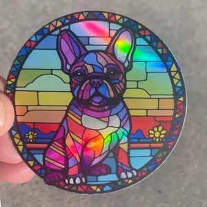 Waterproof Vinyl Sticker French Bulldog - Stained Glass Window - New ...