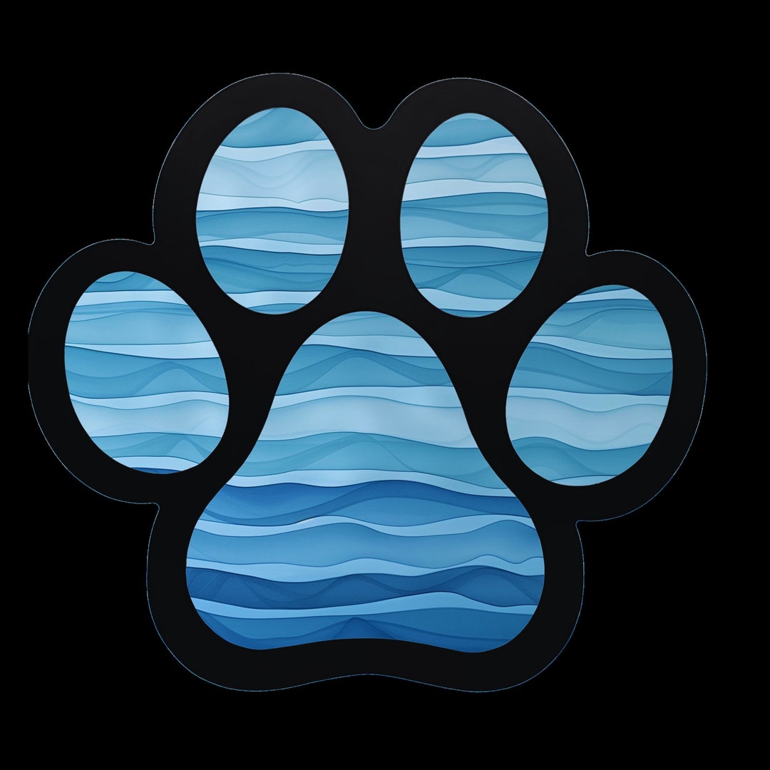 Waterproof Vinyl Sticker Blue Dog Paw - Several Options to Choose From ...