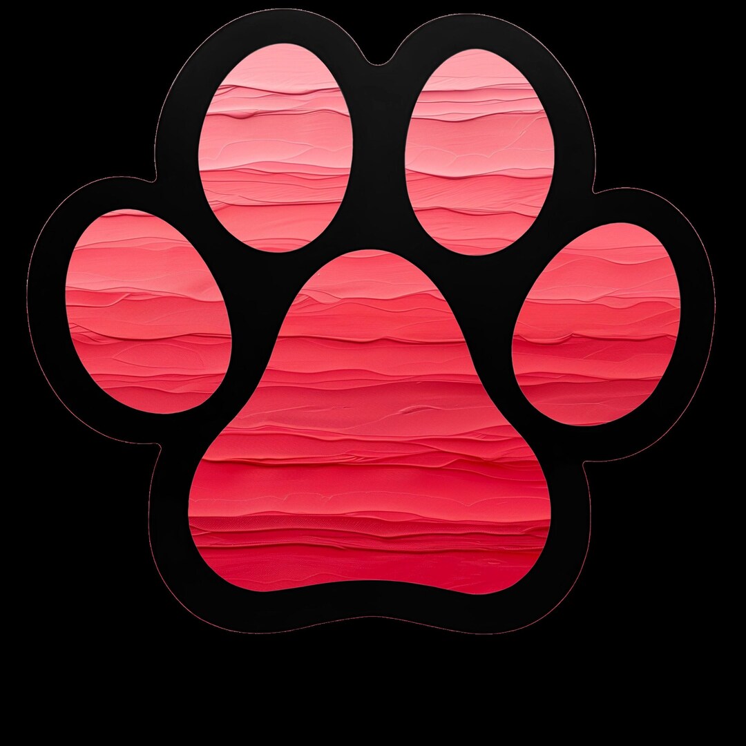 Waterproof Vinyl Sticker Red Dog Paw - Several Options to Choose From ...