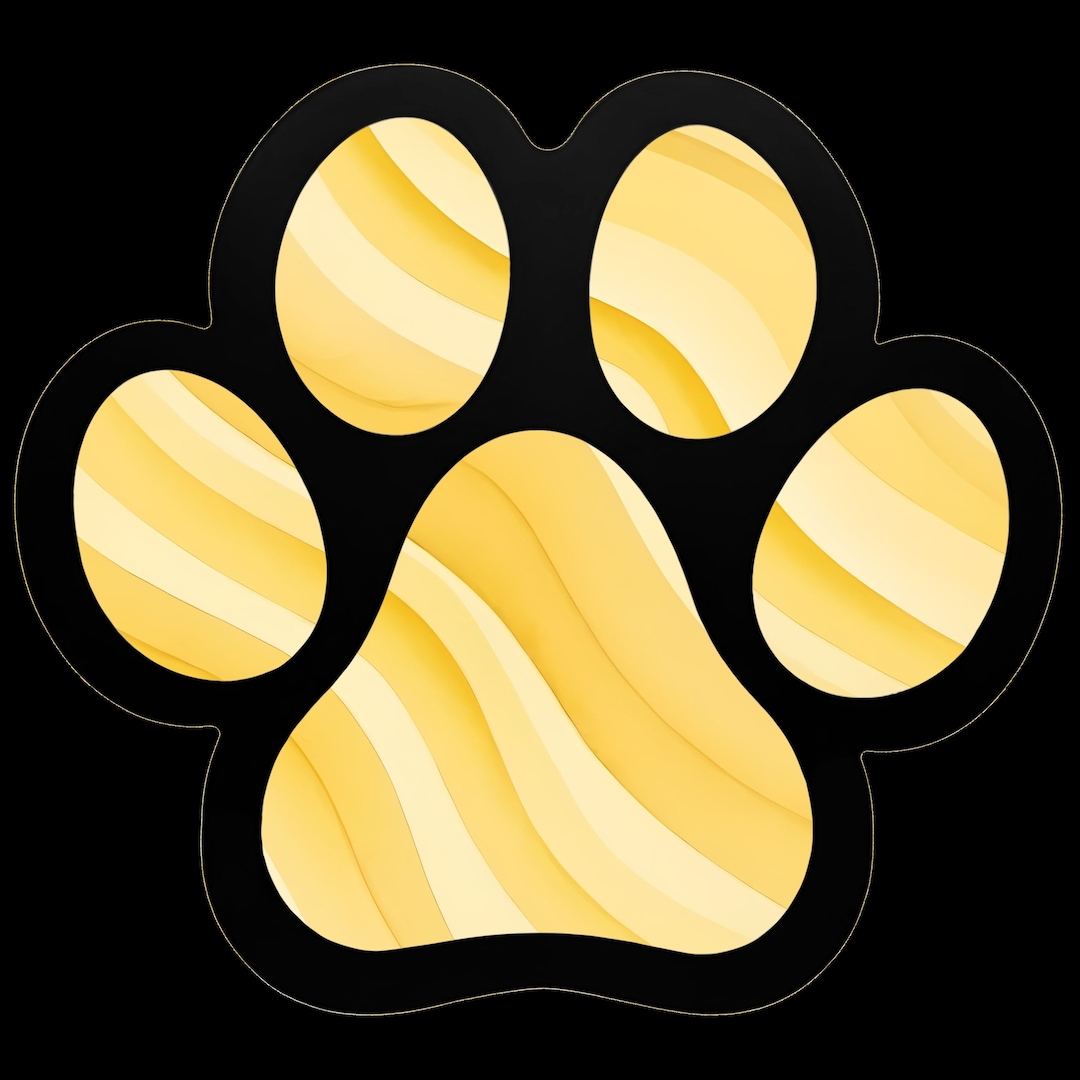 Sticker Yellow Dog Paw Several Options to Choose From Golden, Yellow ...
