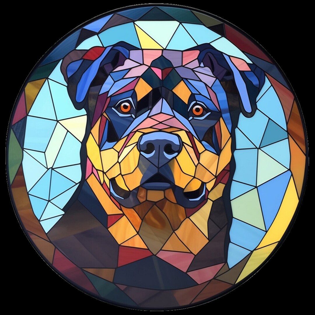 Rottweiler as Stained Glass Window V2 Waterproof Vinyl Sticker - Etsy