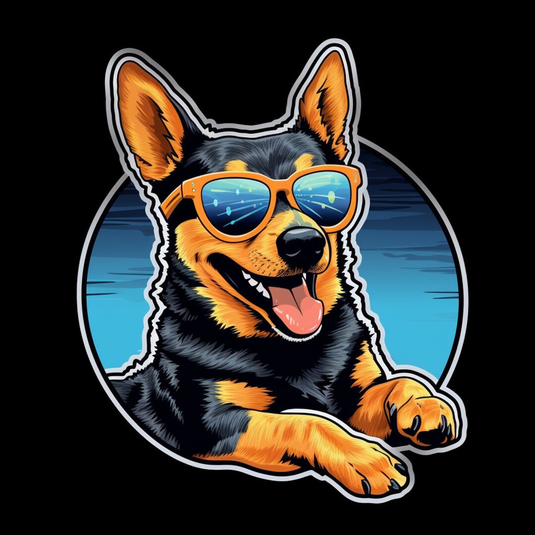 Waterproof Vinyl Sticker Blue Heeler Australian Cattle Dog Chillin’ on ...