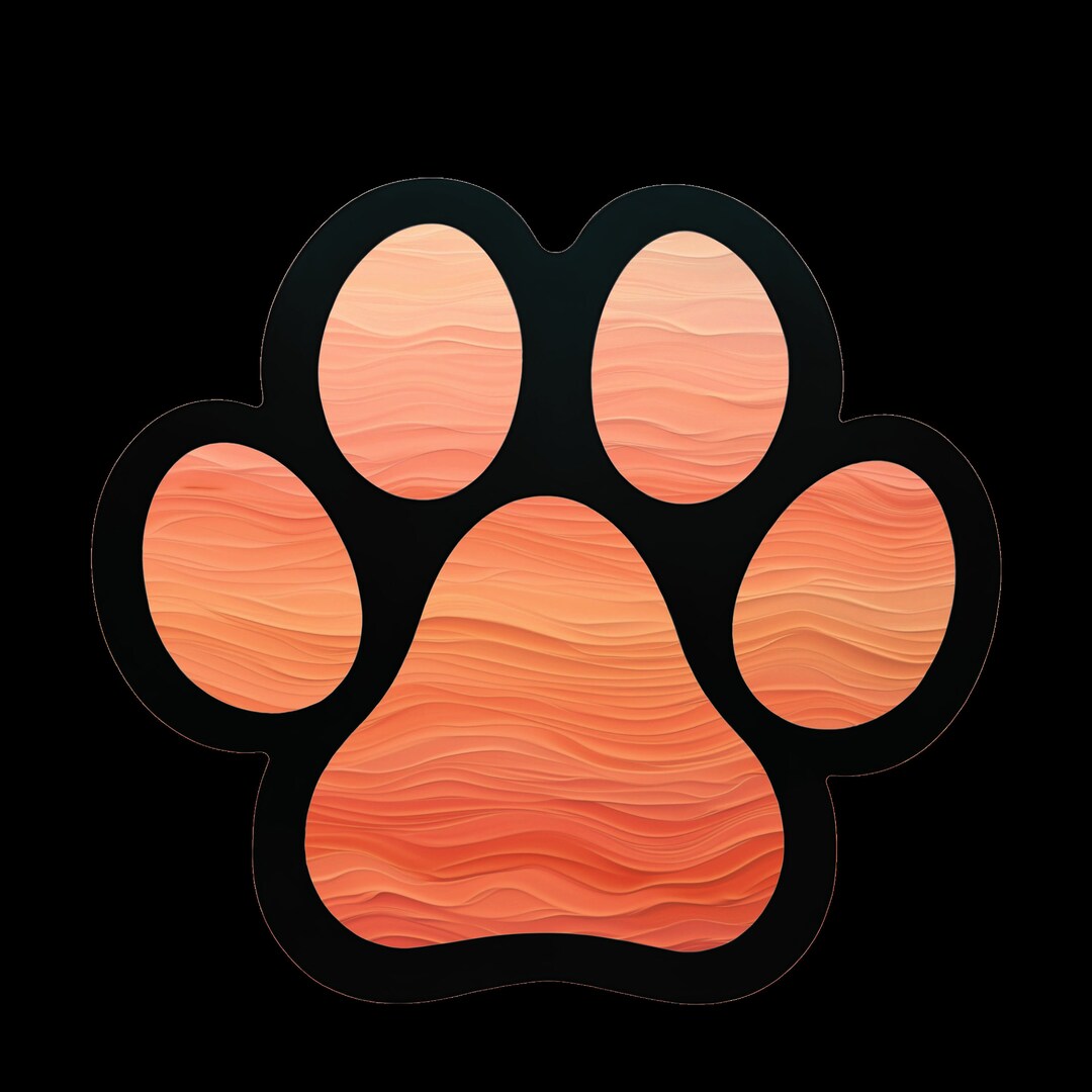 Sticker Orange Dog Paw Several Options to Choose From Ocean Sunrise ...