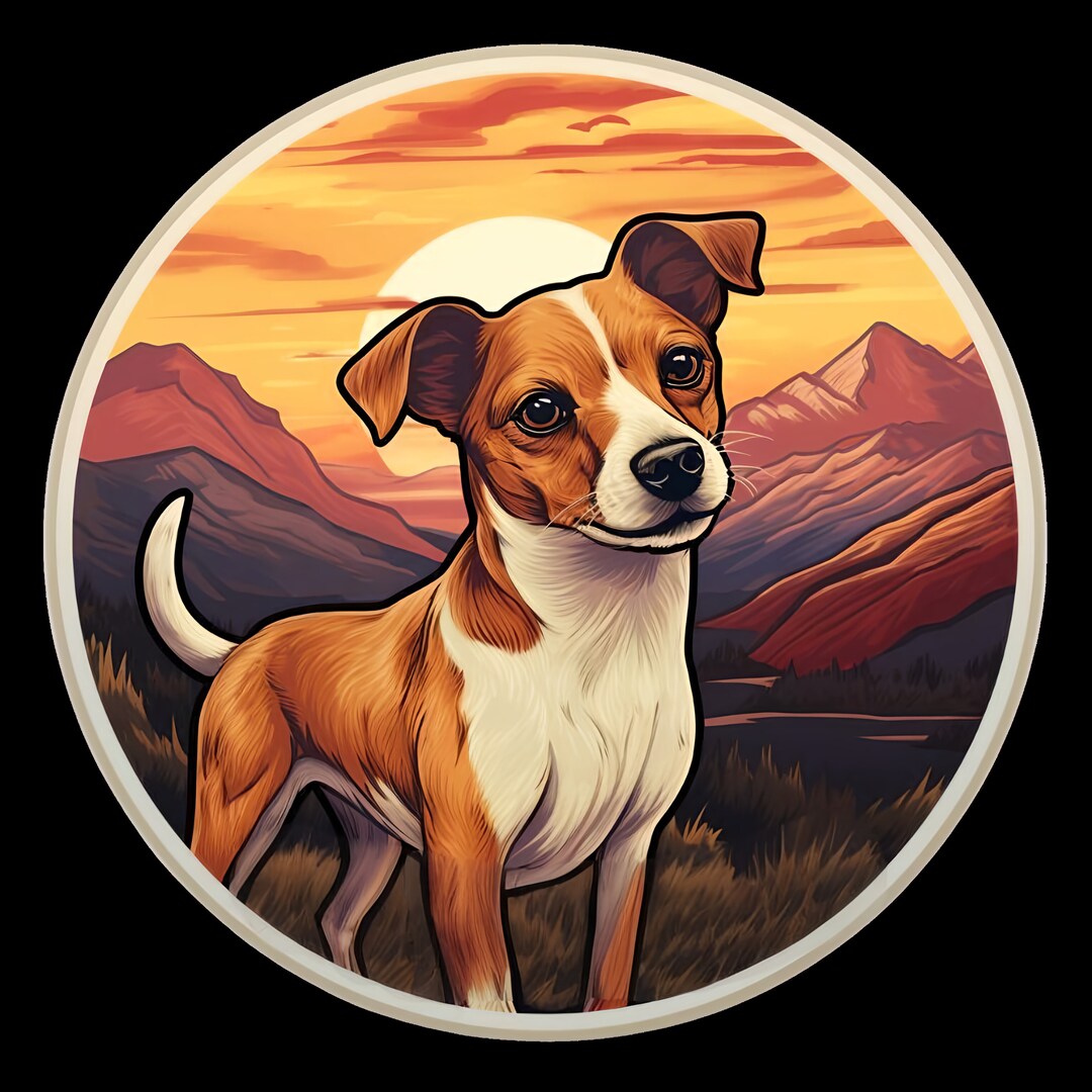 Waterproof Sticker Jack Russell Terrier Hiking at the Top Beautiful ...