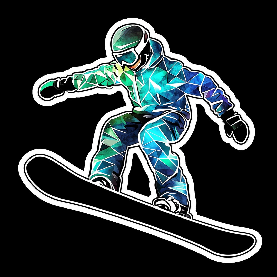 Waterproof Vinyl Sticker Male Snowboarder Big Air Jump Trick Colorful ...