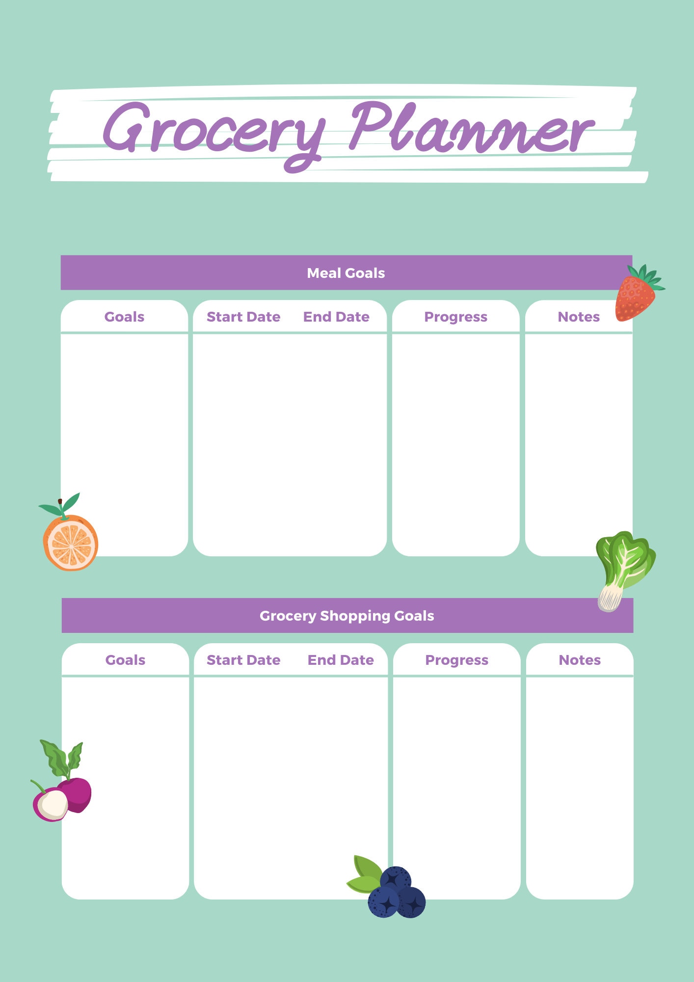 Organic Grocery and Meals Planners, Grocery List, Grocery List Planner ...