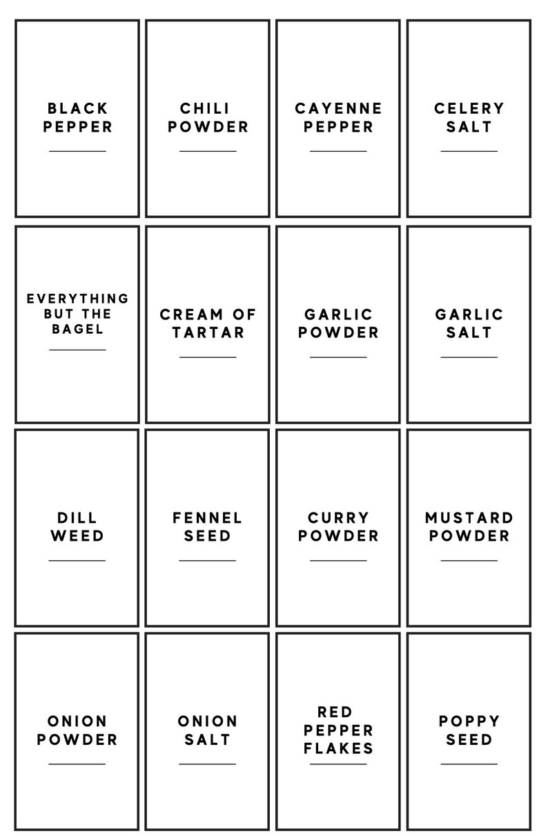 Spice Labels - Etsy