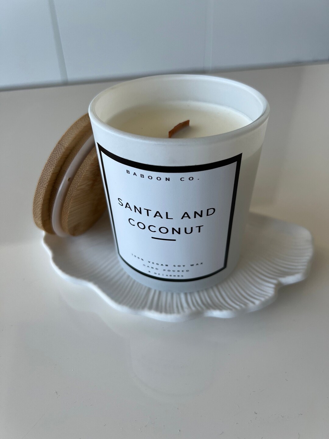 Santal and Coconut | Luxury Handmade Scented Candle | Vegan Soy Wax With Crackling Wood Wick - Etsy