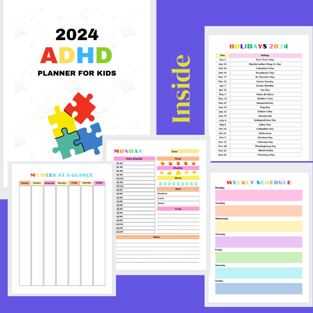 2024 ADHD Digital Planner for Kids - Etsy