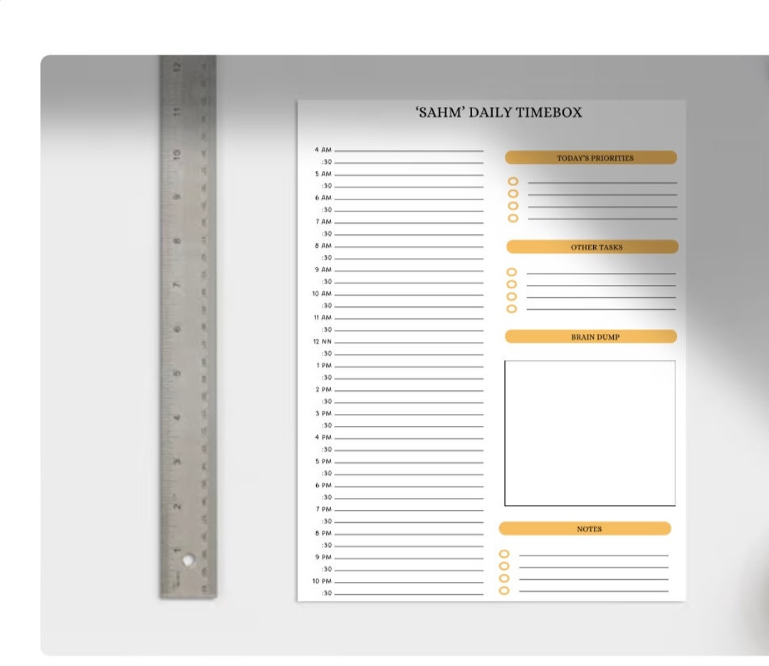 Daily Planner | Daily Time Box | SAHM - Etsy