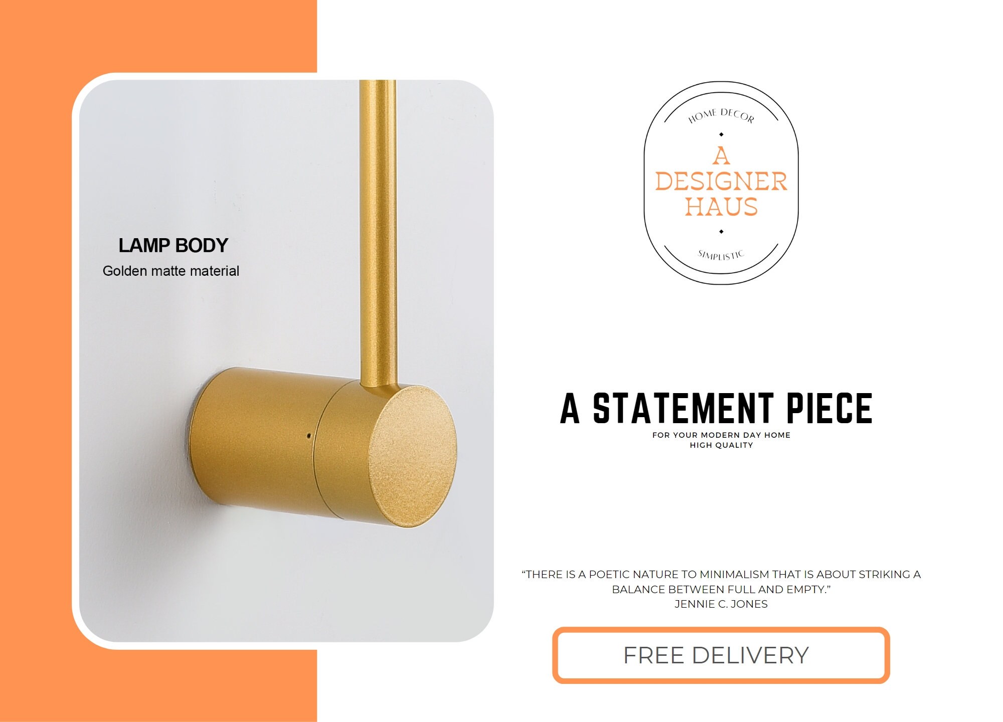 GOLD Linear LED Wall Lamp Minimalist Decorative LED Light - Etsy