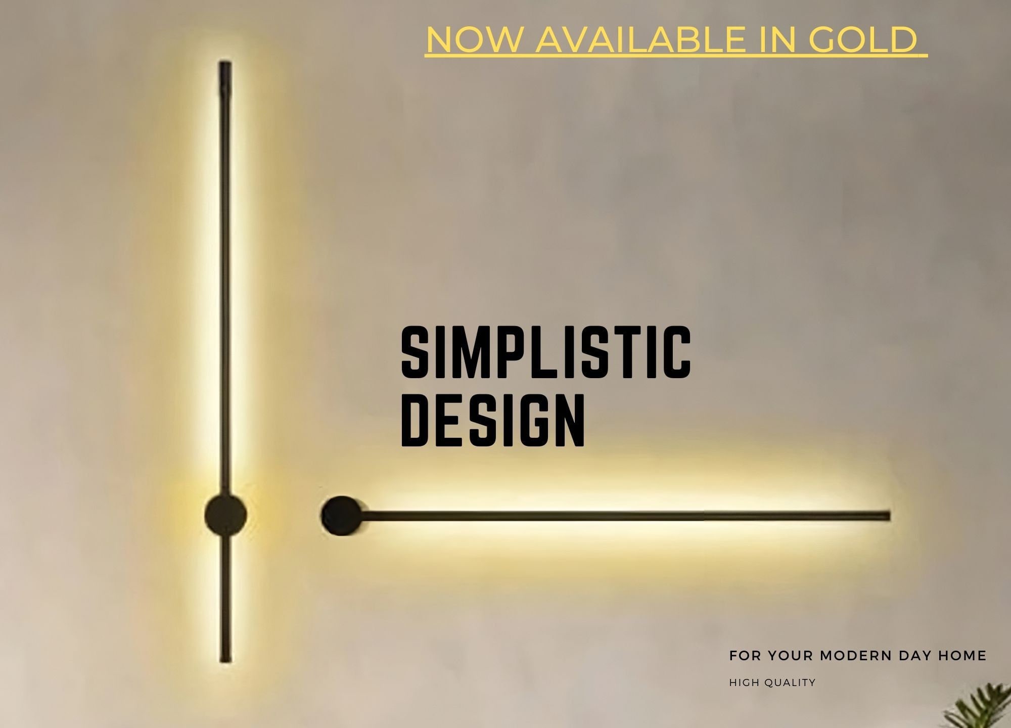 GOLD Linear LED Wall Lamp Minimalist Decorative LED Light - Etsy