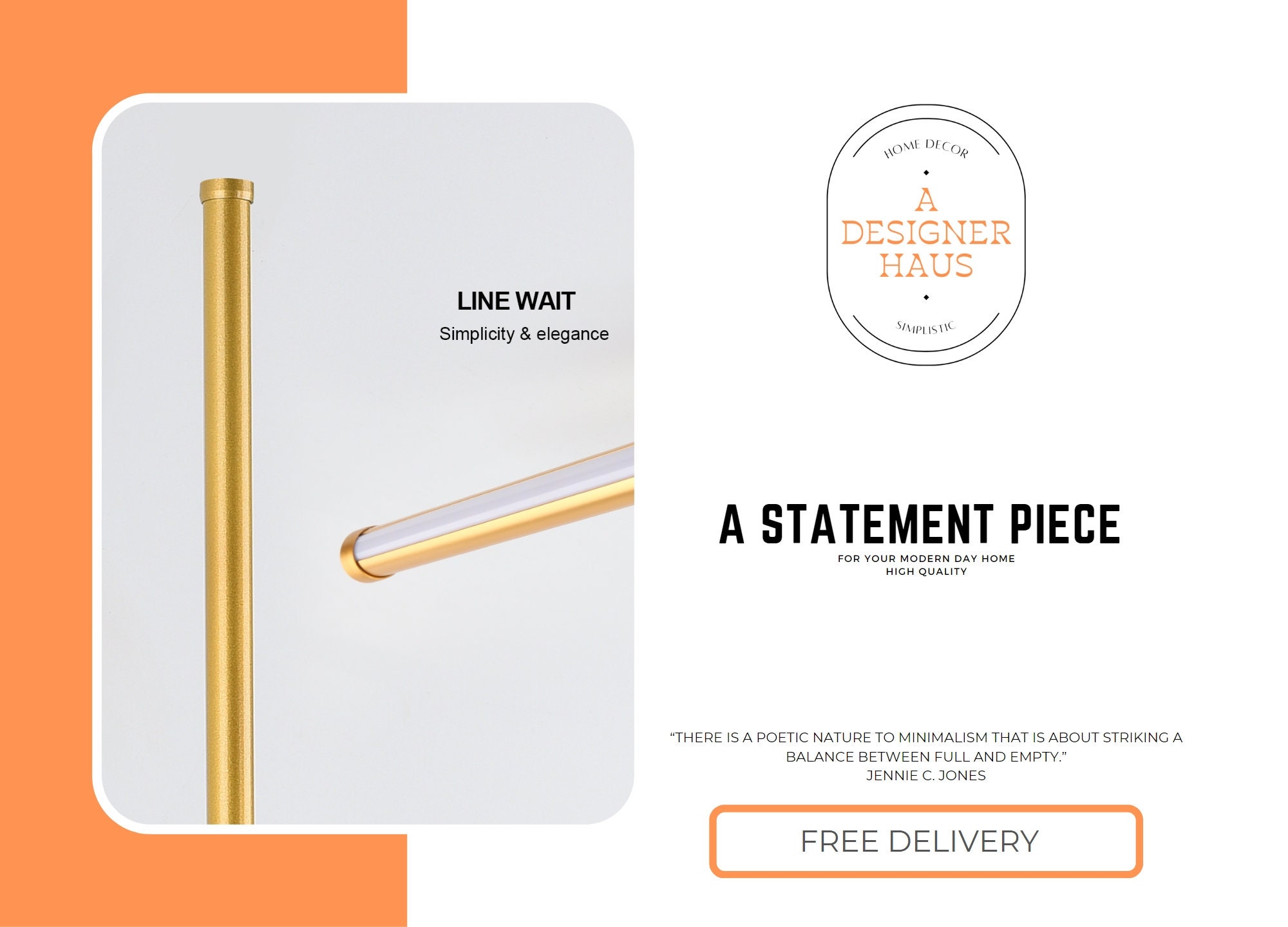 GOLD Linear LED Wall Lamp Minimalist Decorative LED Light - Etsy