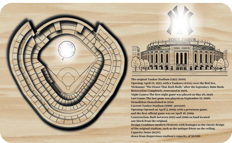 The House That Ruth Built SVG | New York Baseball Stadium Map | Laser ...