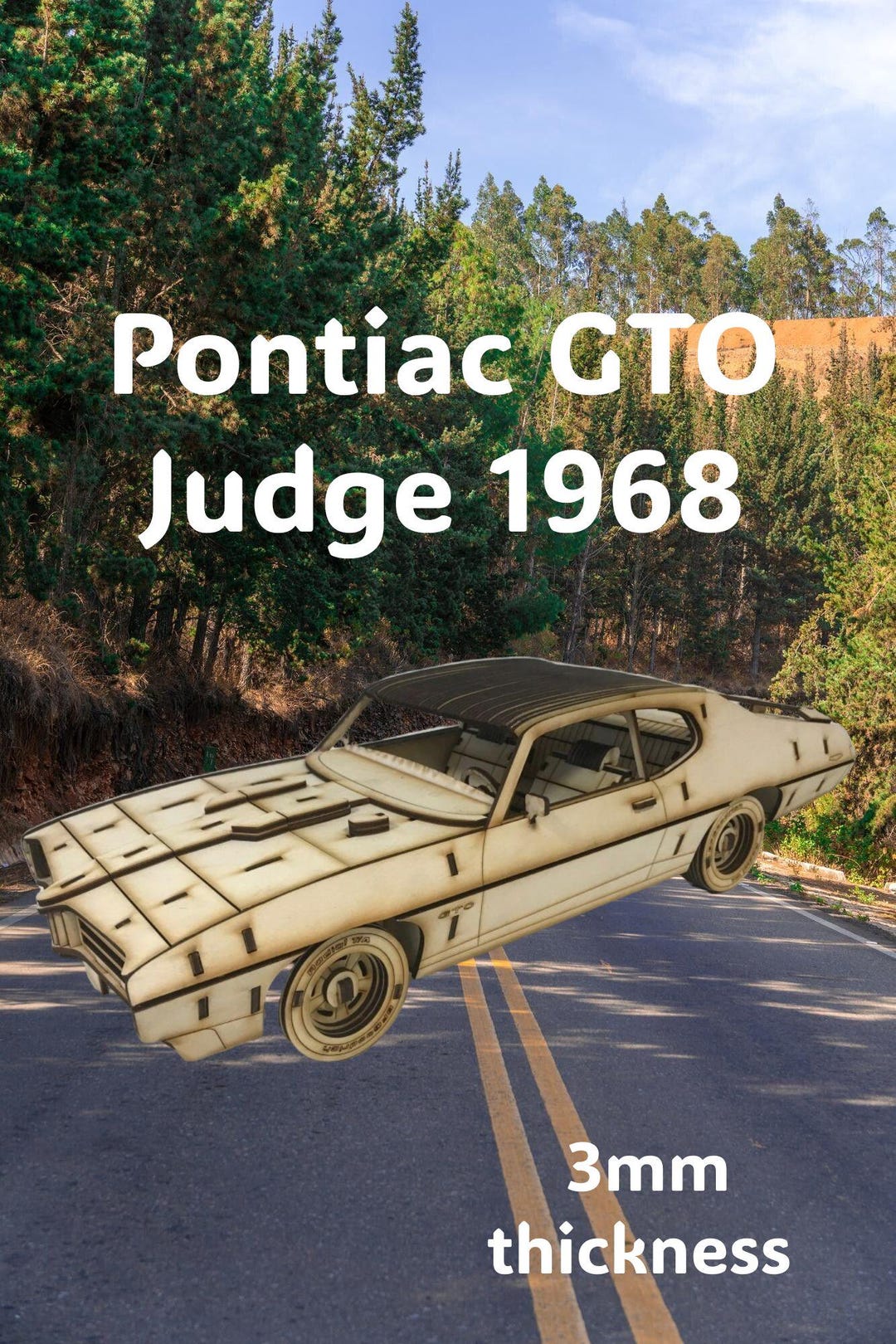 Laser Cut File, 1968 Pontiac GTO Judge, 3D Puzzle, .SVG, Ready to Cut ...