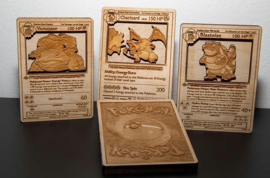 Pokemon Cards, Multi-layer Cards, 100 Files, .SVG Laser File - Etsy