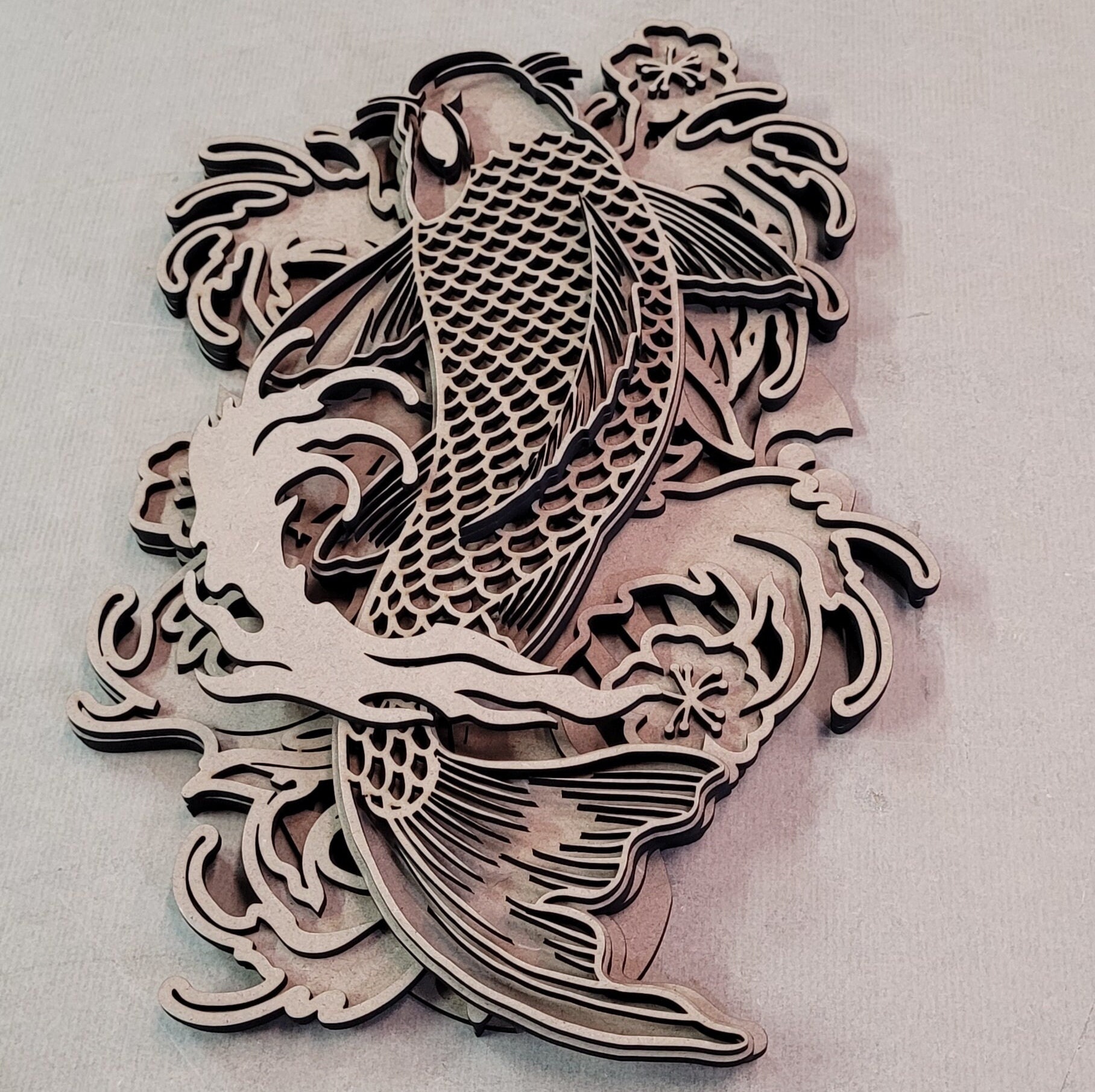 Koi Fish Multi-layer File for Laser Cutting. Decoration and Crafts. - Etsy