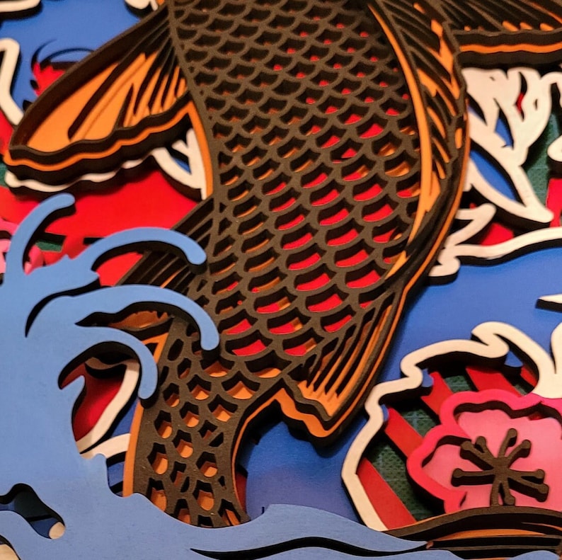 Koi Fish Multi-layer File for Laser Cutting. Decoration and Crafts - Etsy