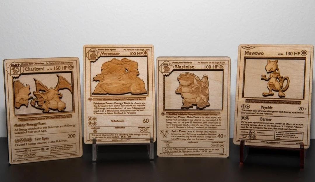 Pokemon Cards, Multi-layer Cards, 100 Files, .SVG Laser File - Etsy