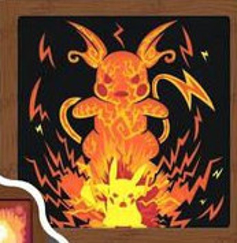 Pokemon, Shadow Box, Pikachu, Multilayer, Laser File, Shadow Box ...