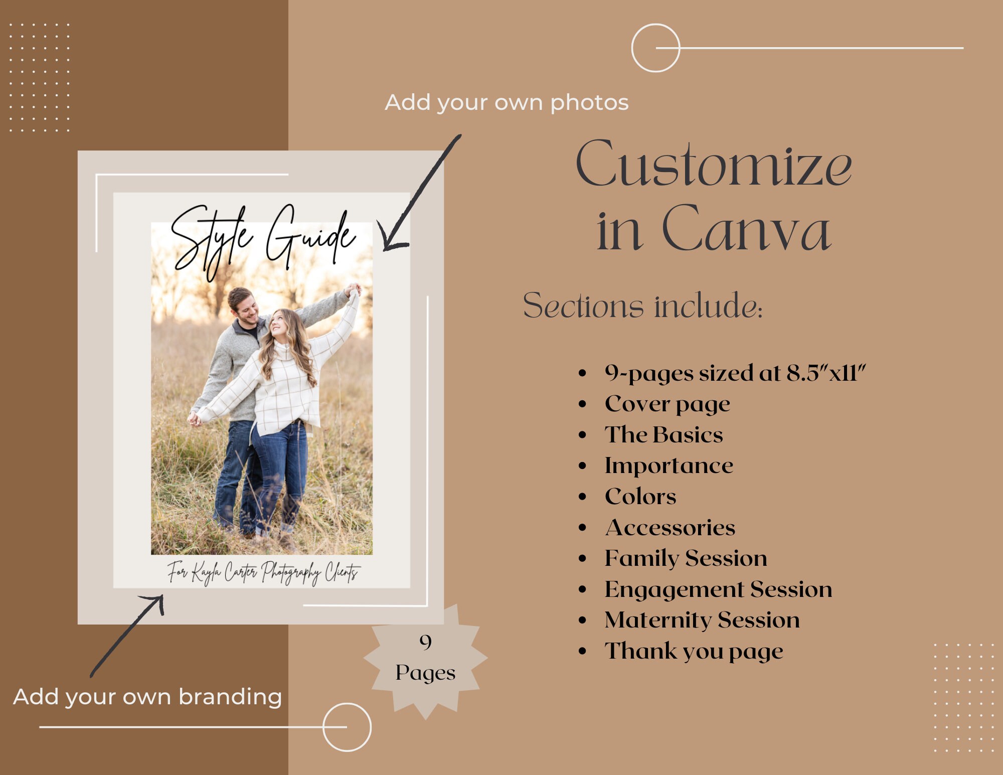 Photographer Style Guide Template (CANVA) - Etsy