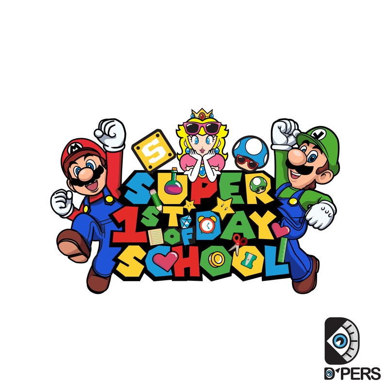 Super Mario 1st Day of School Graphic SVG All Grades Fun and - Etsy