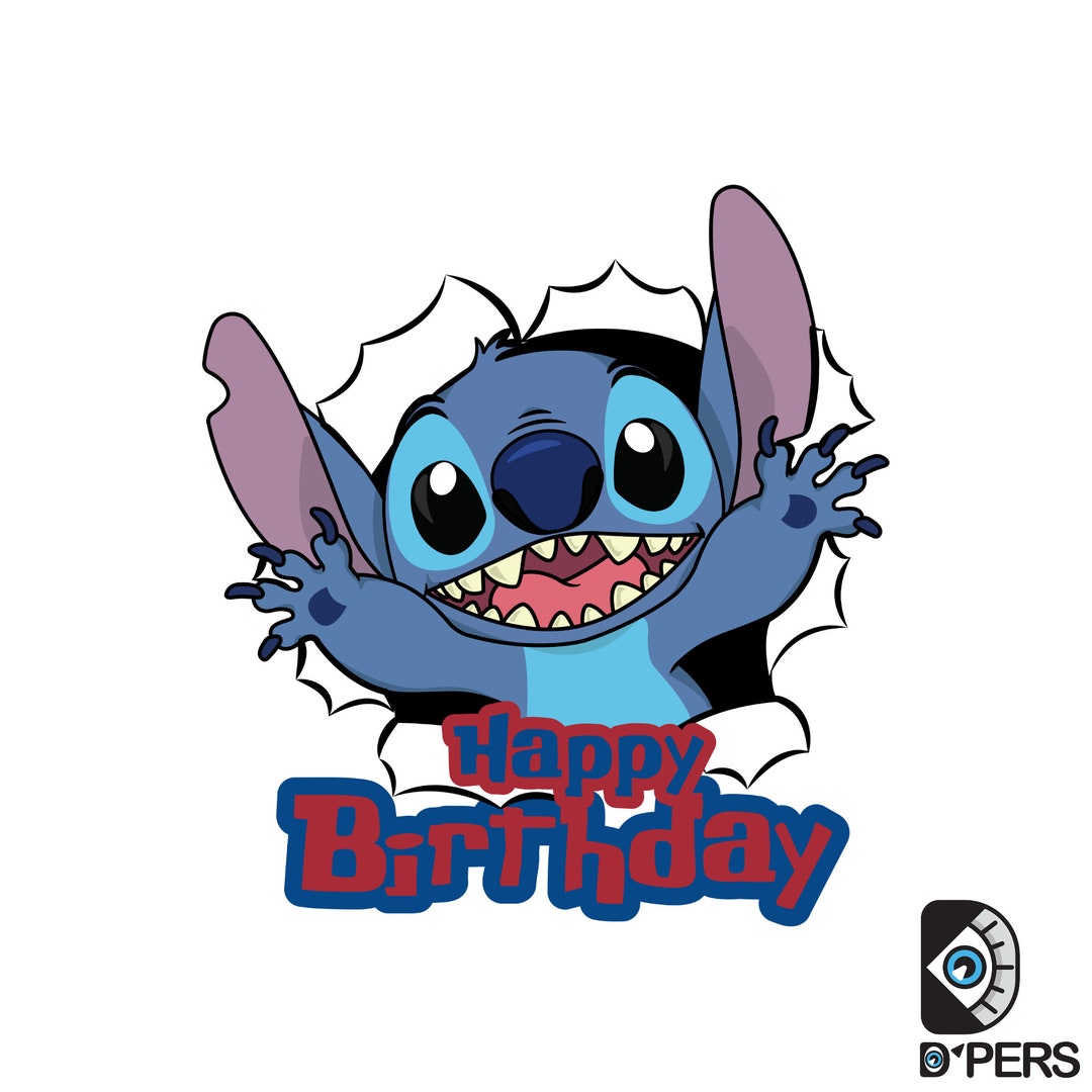 Happy Birthday Stitch PNG Lilo and Stitch Digital File Download - Etsy