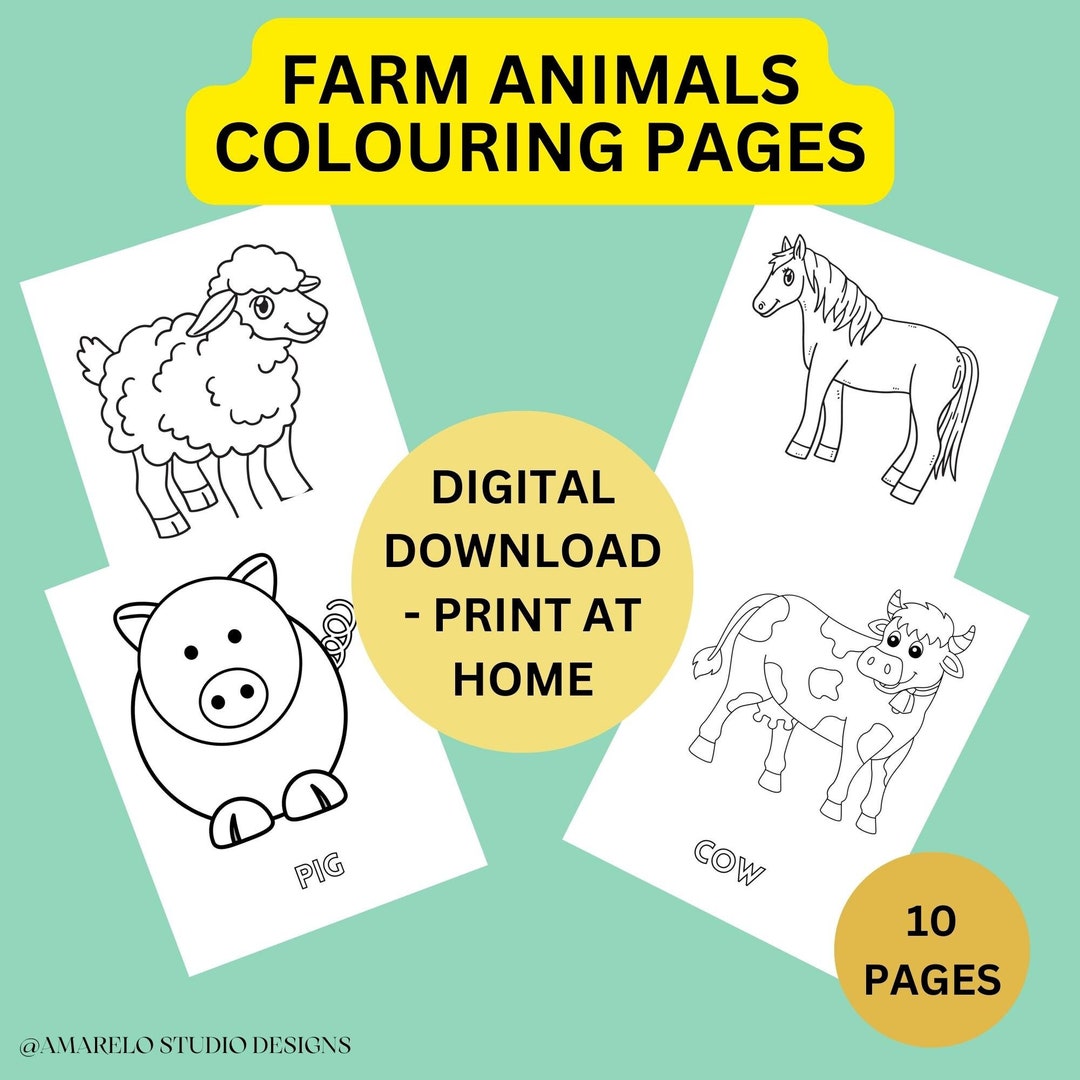 Farm Animal Colouring Pages for Kids Farm Animal Activity Kids ...