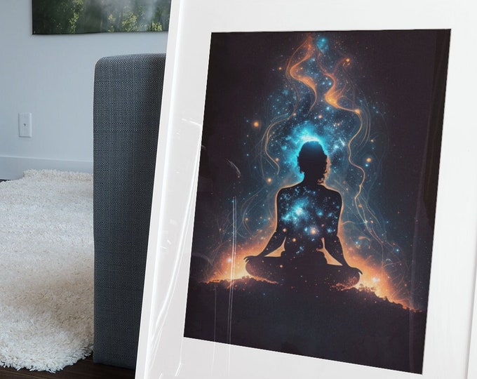 Meditation Lotus Pose druckbare Wandkunst, Ruhe Pose Poster Linie Kunst ...
