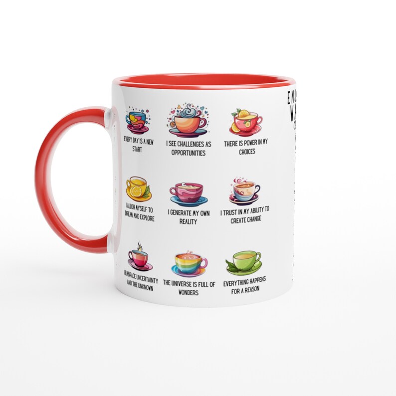 Positive Cup of Possibili-tea Gift for Tea Lover Colored Rim ...