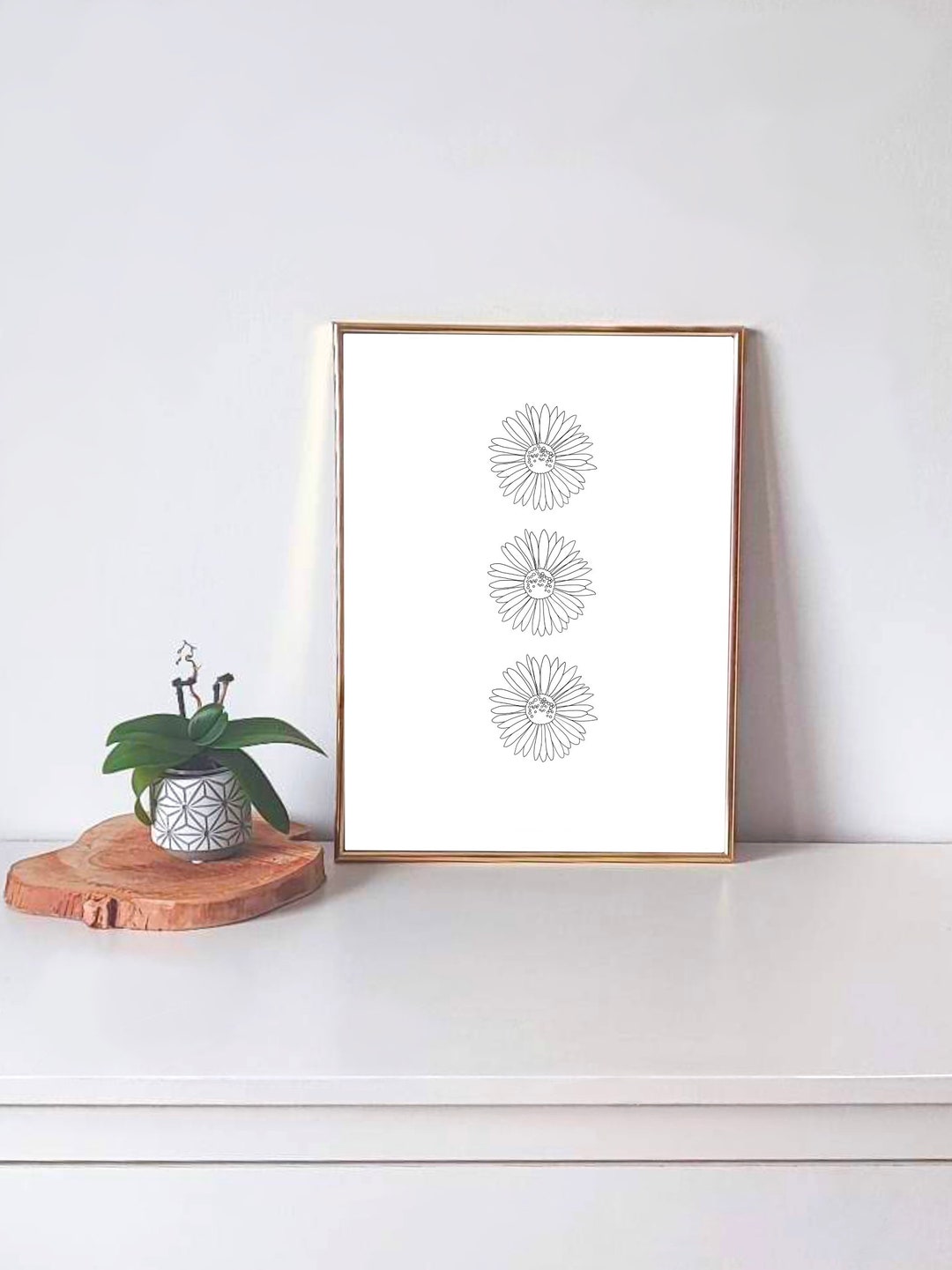 Flower Poster Black and White Simple Digital Download - Etsy