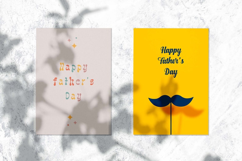 Happy Fathers Day Printable Greeting Card Set of 2 - Etsy