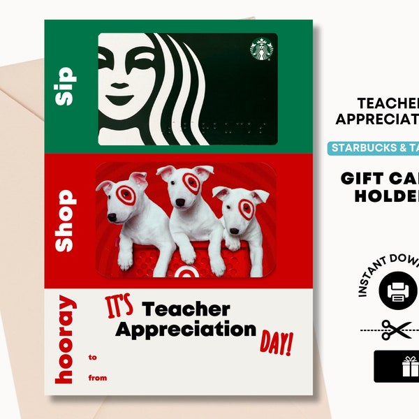 Teacher Dunkin Donuts Gift Card Holder printable Coffee Gifts for ...